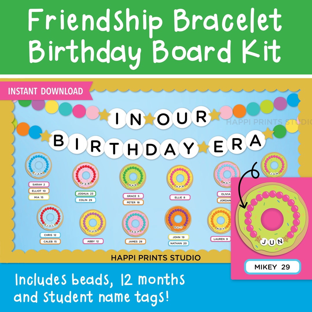 In Our Birthday Era Bulletin Board Kit, Class Birthday Donut Board ...