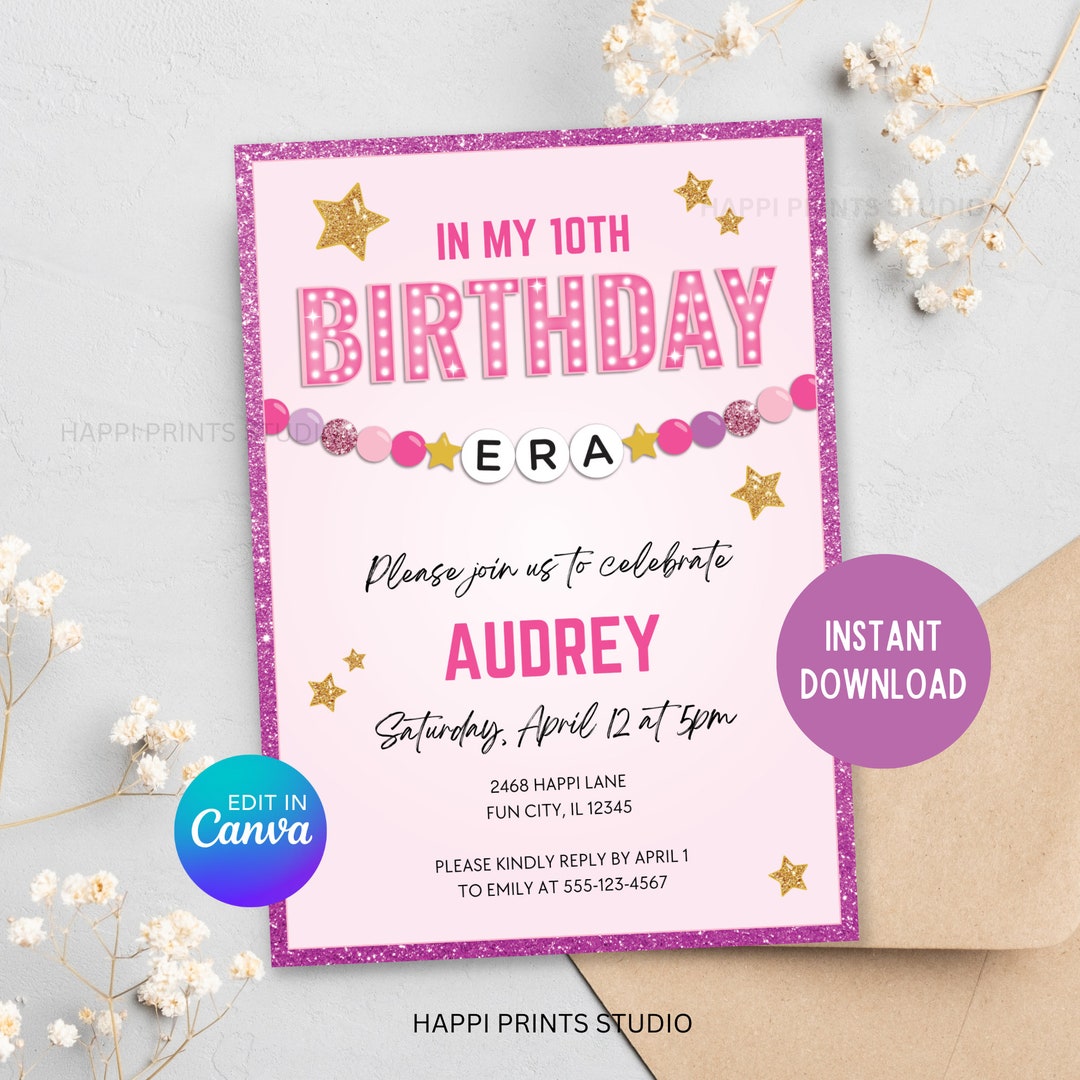 In My Birthday Era Digital Birthday Invitation, Editable Friendship ...