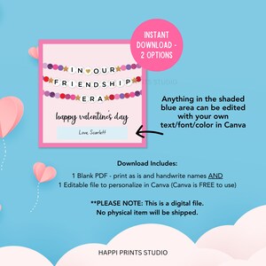 In Our Friendship Era Valentine, Friendship Bracelet Valentine Card ...