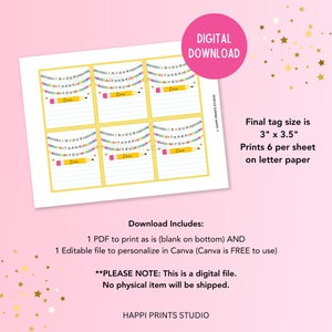 In Our Thank You Era Gift Tag, Editable Friendship Bracelet Teacher ...