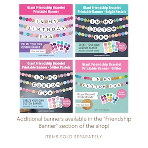 In My Birthday Era Banner Printable, Giant Friendship Bracelet Banner ...