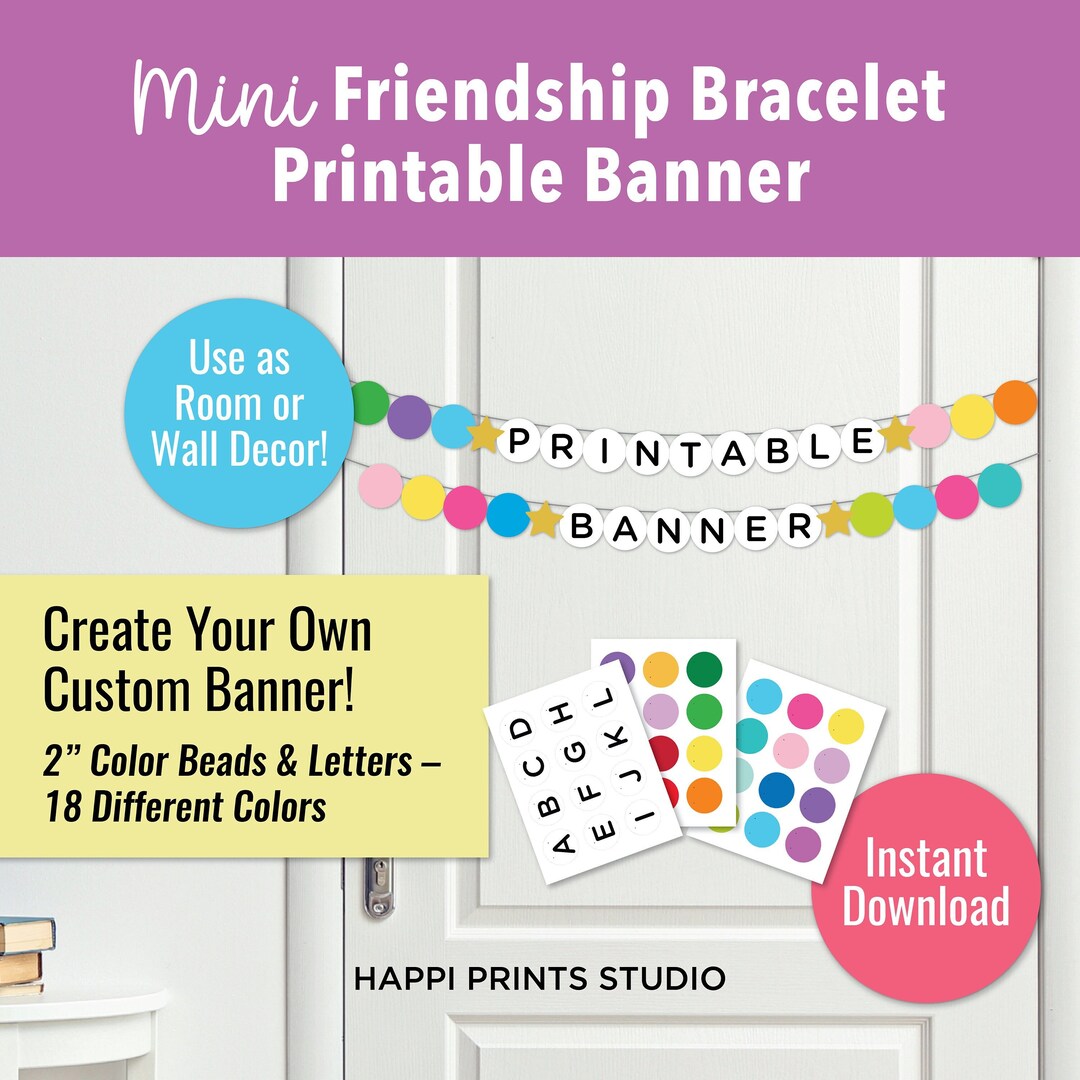Customizable Friendship Bracelet Banner, Small Friendship Bracelet ...
