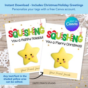 Squishing You a Merry Christmas Card, School Christmas Toy Printable ...