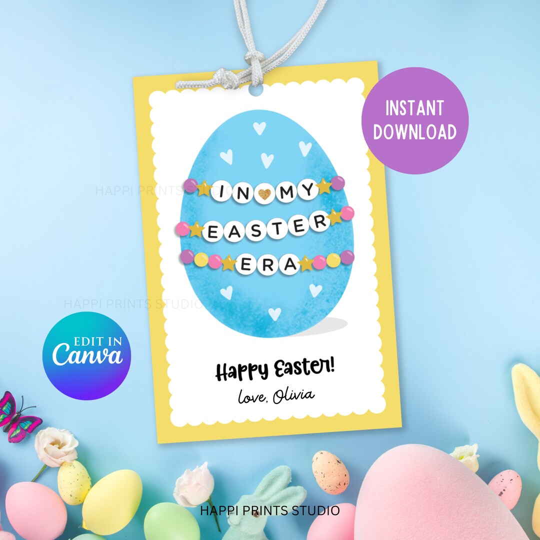 In My Easter Era Basket Tag, Friendship Bracelet Easter Gift Tag ...