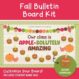 Fall Caramel Apple Bulletin Board Kit, Our Class is Apple-solutely ...