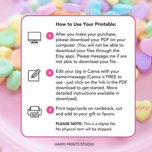 Pencil Eraser Valentine Classroom Exchange Card, Eraser Favor Tag ...
