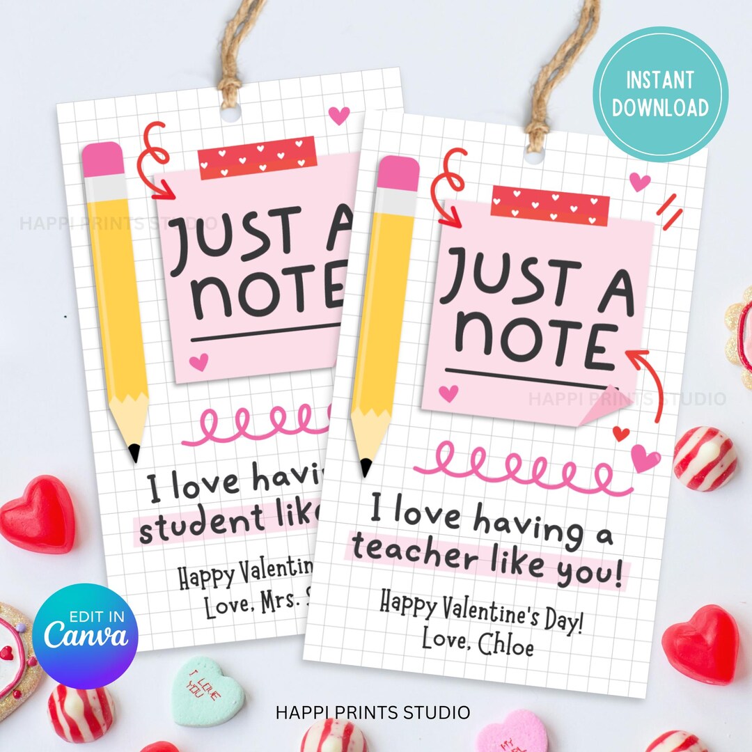 Editable Teacher Valentine Printable Gift Tag, Teacher Appreciation ...