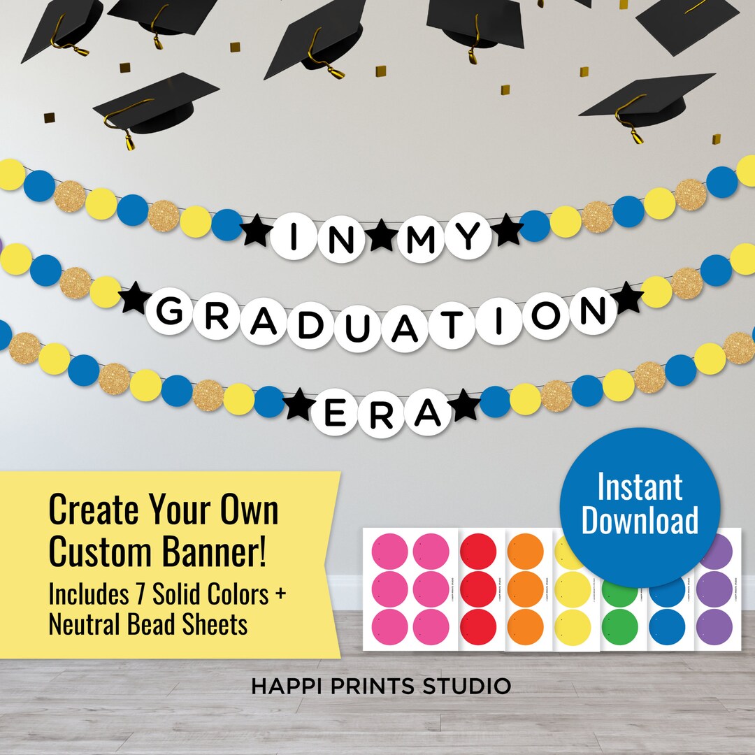 In My Graduation Era Friendship Bracelet Banner, Printable Graduation ...
