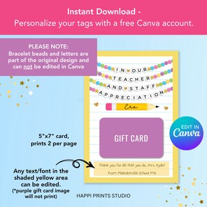 In Our Teacher Appreciation Era Gift Card Holder, Friendship Bracelet ...