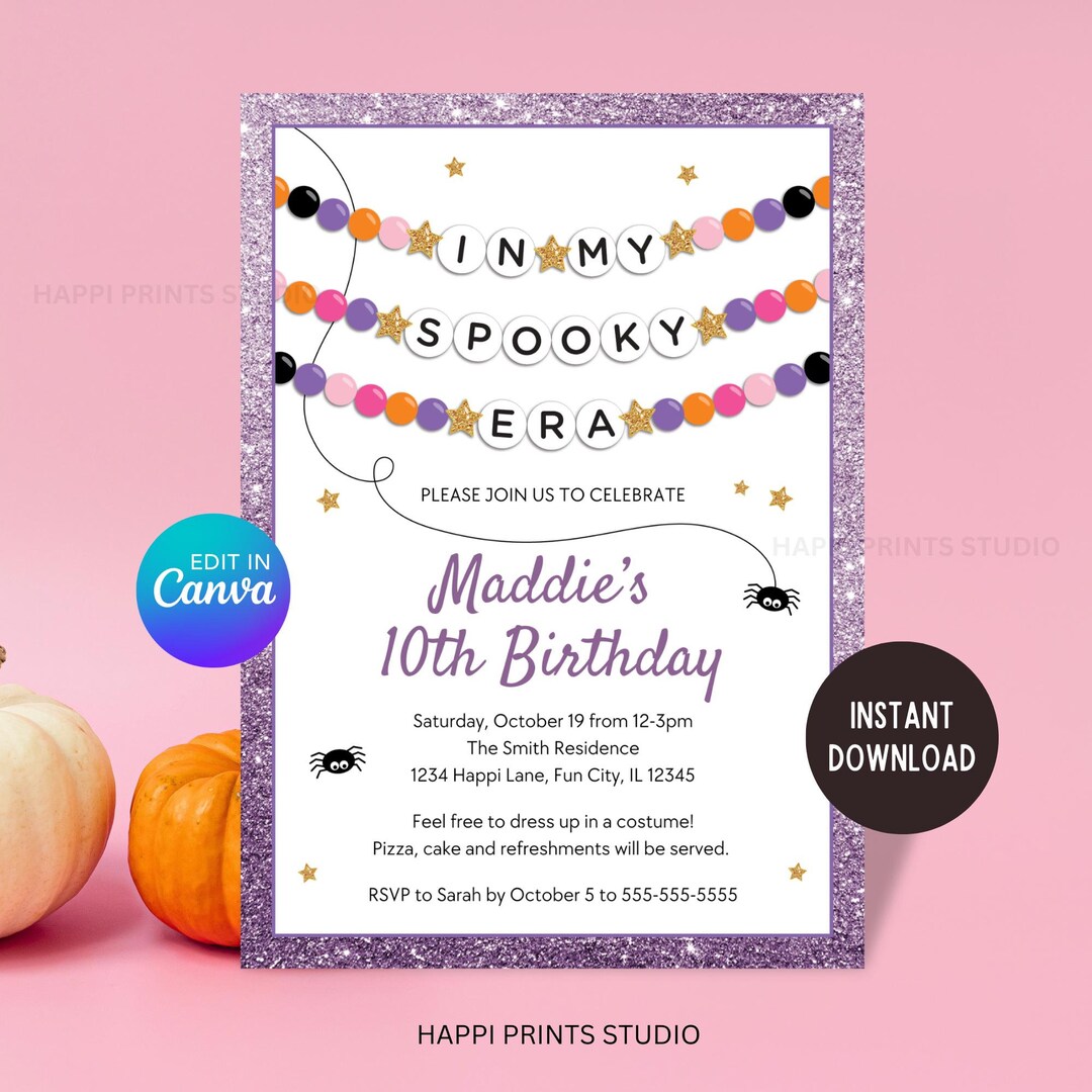In My Spooky Era Invitation, Halloween Era Invite, Editable Friendship ...