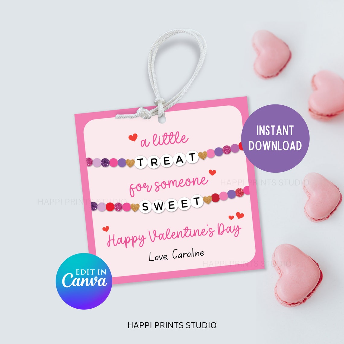 Someone Sweet Valentine, Friendship Bracelet Valentine Printable, Class ...