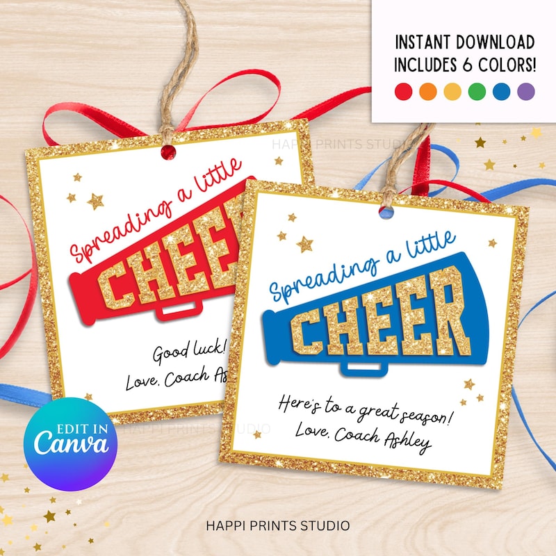 Cheer Bag Bow Tags - Etsy