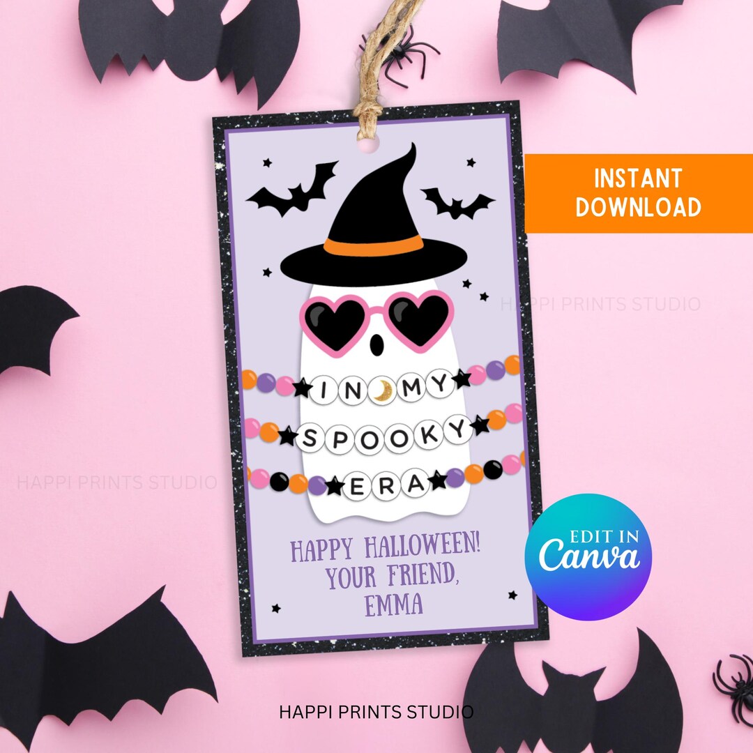 In My Spooky Era Ghost Gift Tag, Halloween Era Party Favor Tag ...