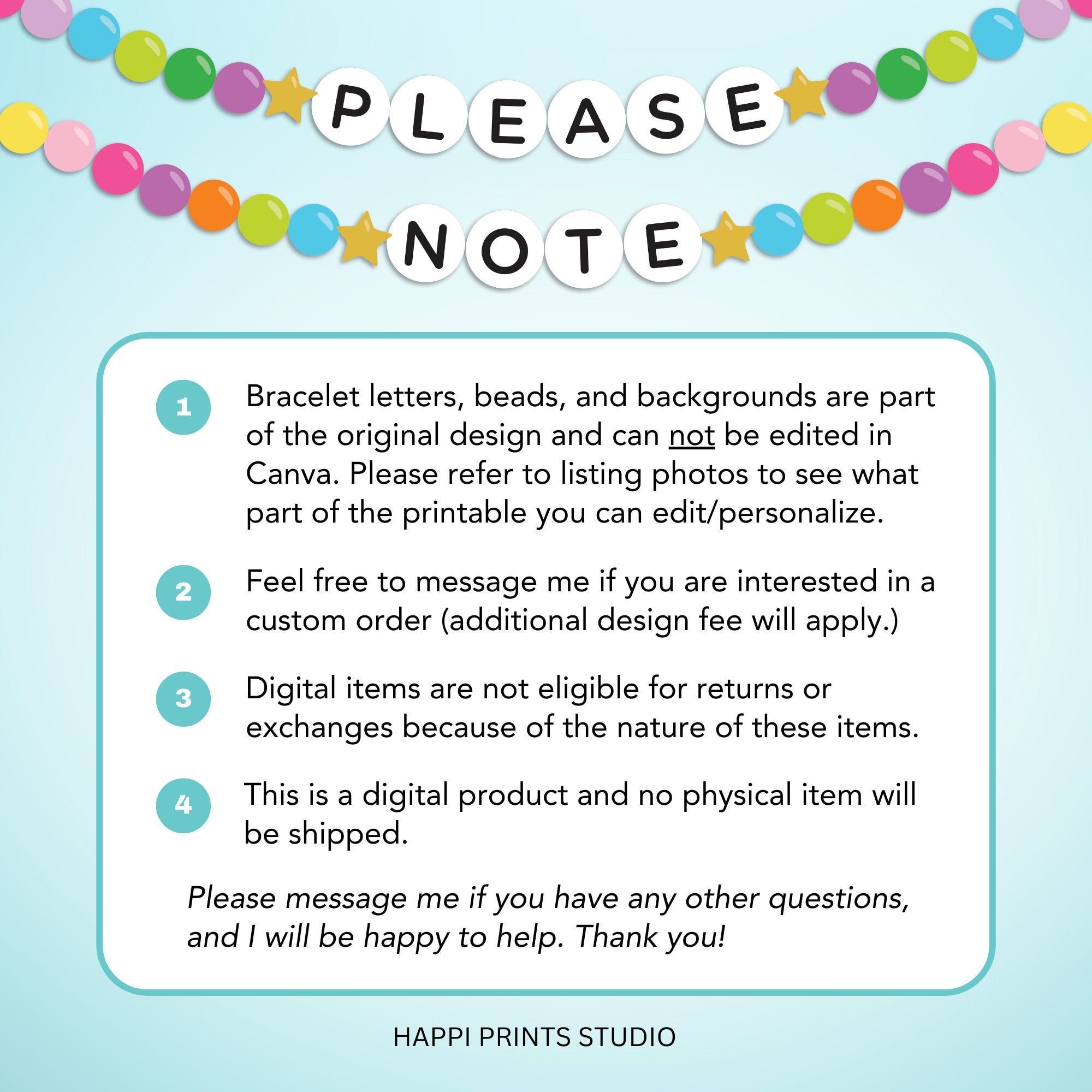 Editable Friendship Bracelet Thank You Tag, Printable Favor Gift Tag ...