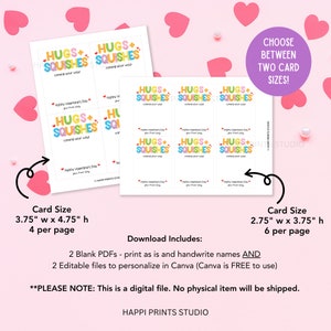 Squishy Valentine Classroom Exchange Card, Hugs and Squishes Tag ...