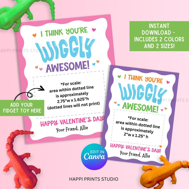 3D Printed Articulated Critter Printable Valentine Card, Mini Fidget ...