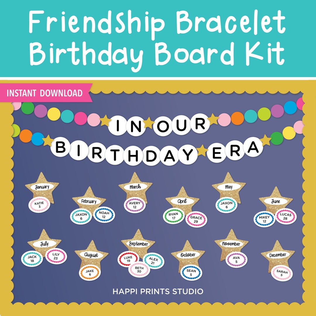 Friendship Bracelet Bulletin Board Kit, in Our Birthday Era Bulletin ...