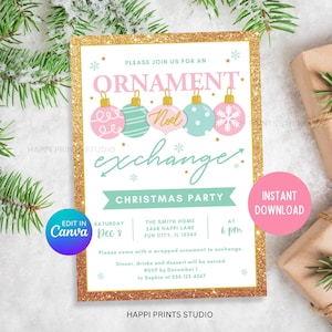 Ornament Exchange Christmas Party Invitation, Holiday Ornament Party ...
