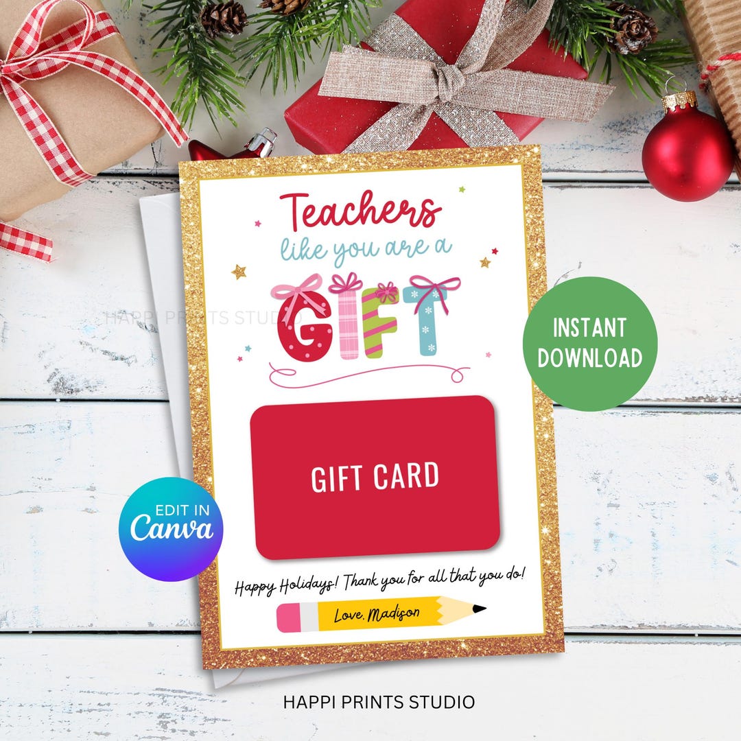 Teachers Like You Are a Gift Card Holder, Teacher Christmas ...