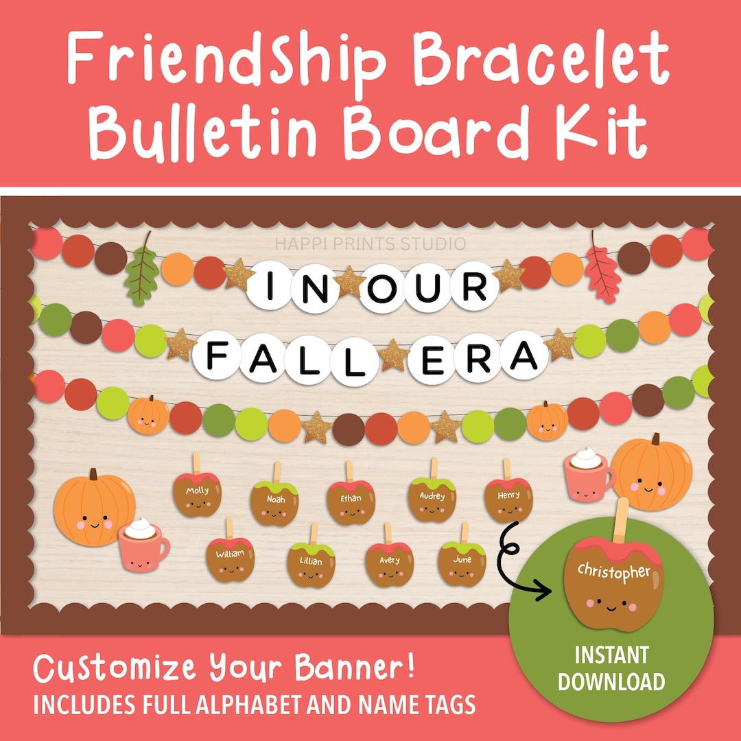 Fall Era Friendship Bracelet Bulletin Board Kit: Autumn Classroom Decor ...