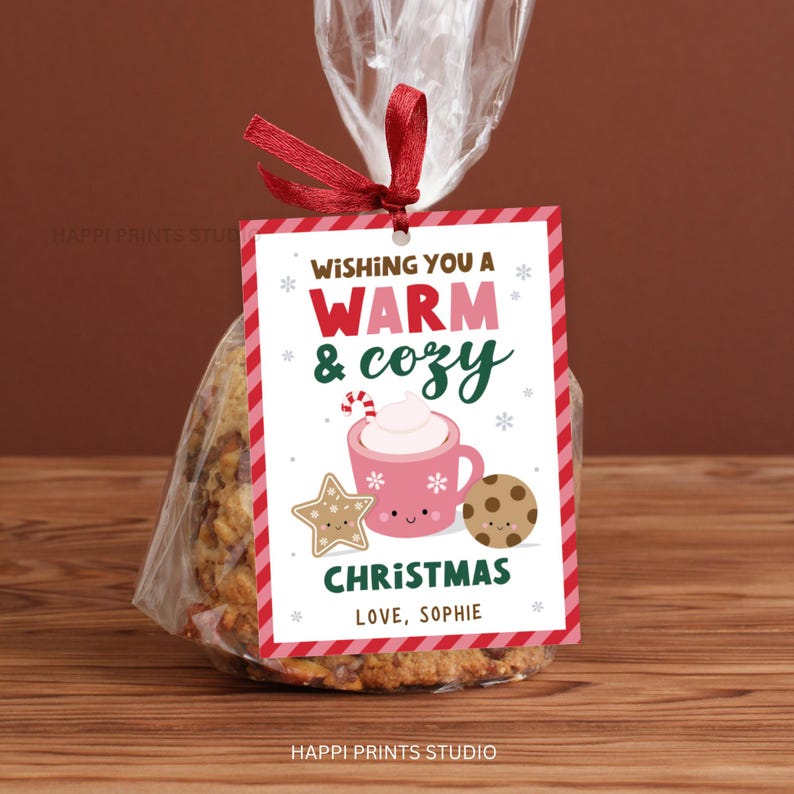 Christmas Cookies and Cocoa Gift Tag, Wishing You a Warm and Cozy ...