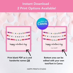 In Our Friendship Era Valentine, Friendship Bracelet Valentine Card ...