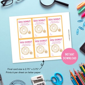 Donut Teacher Appreciation Gift Tag, Donut Gift Tag for School Staff ...