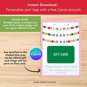 In My Merry Era Friendship Bracelet Christmas Gift Card Holder, School ...