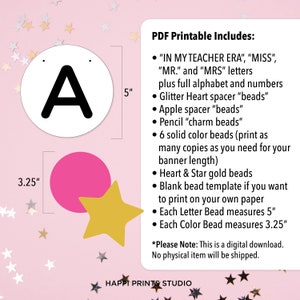 In My Teacher Era Banner, Friendship Bracelet Printable Banner, Teacher ...