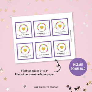 Editable Friendship Bracelet Thank You Tag, Printable Favor Gift Tag ...