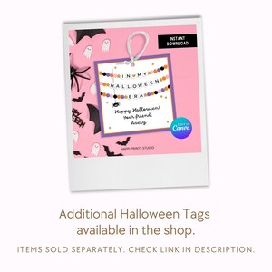 In My Spooky Era Ghost Gift Tag, Editable Friendship Bracelet Halloween ...