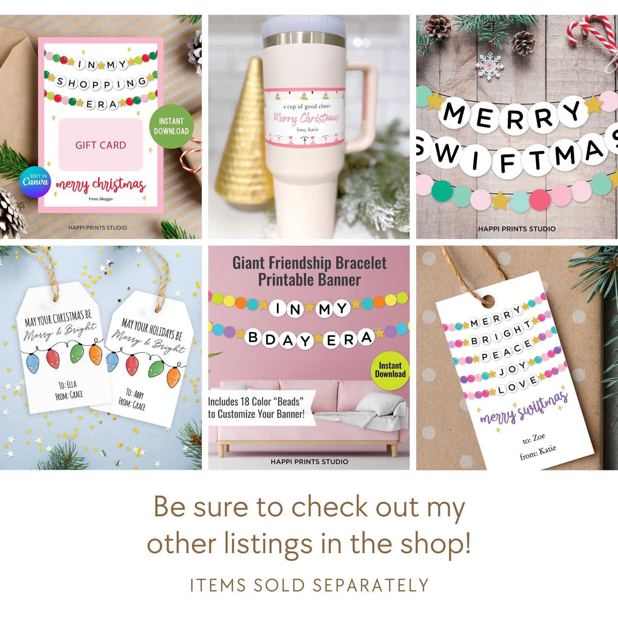 Editable Friendship Bracelet Christmas Gift Tag, Printable Gift Tag ...