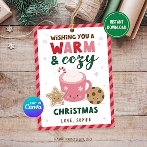 Christmas Cookies and Cocoa Gift Tag, Wishing You a Warm and Cozy ...