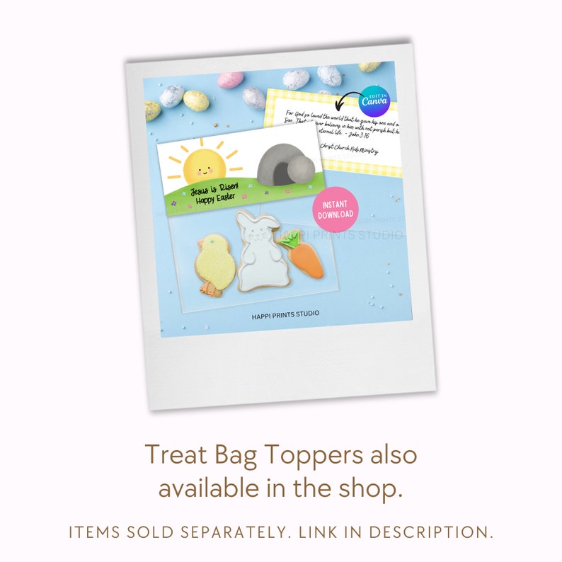 He is Risen Easter Basket Tag for Kids, Printable Easter Gift Tag ...