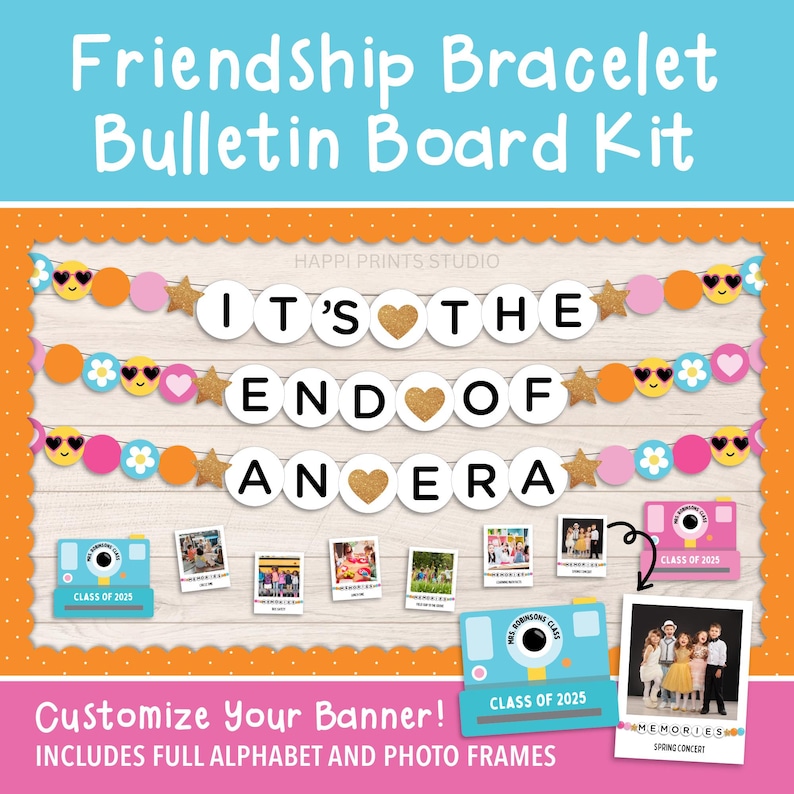 End of an Era Friendship Bracelet Banner Bulletin Board Kit, End of ...