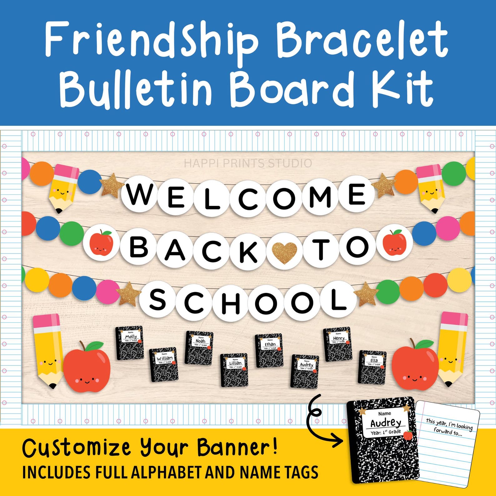 Friendship Bracelet Bulletin Board Kit, Welcome Back to School Bulletin ...