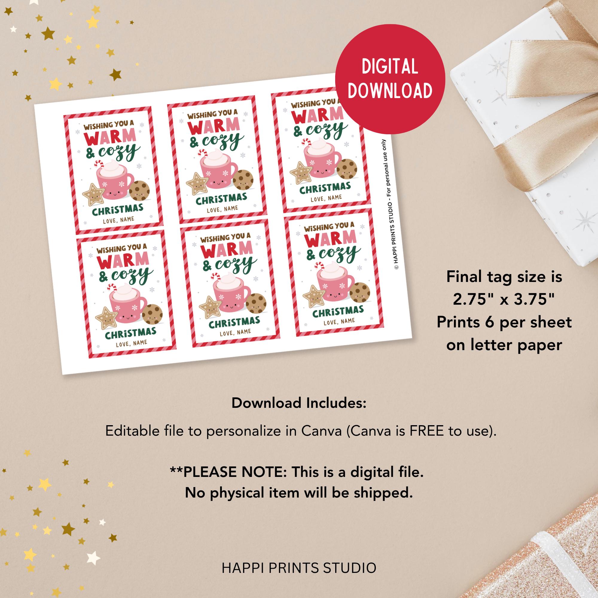 Christmas Cookies and Cocoa Gift Tag, Wishing You a Warm and Cozy ...