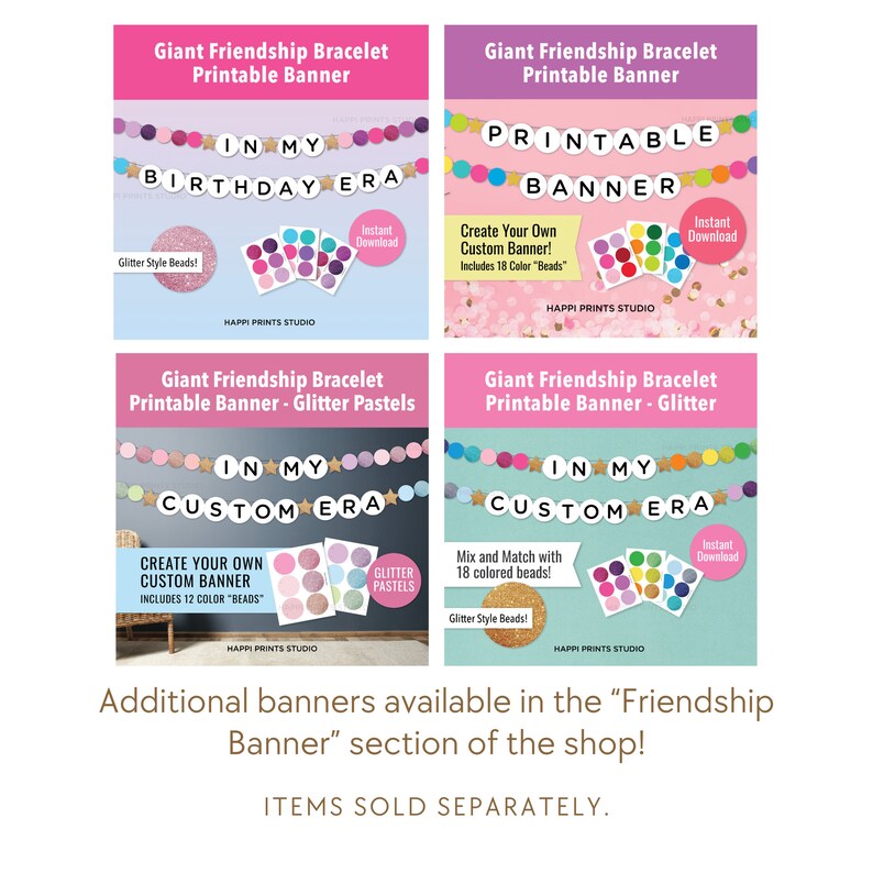 In My Graduation Era Friendship Bracelet Banner, Printable Graduation ...
