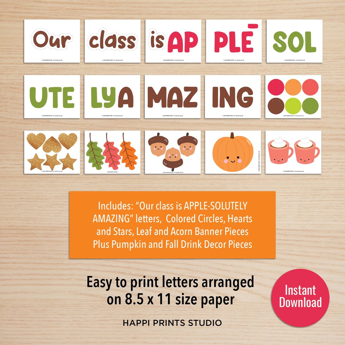 Fall Caramel Apple Bulletin Board Kit, Our Class is Apple-solutely ...