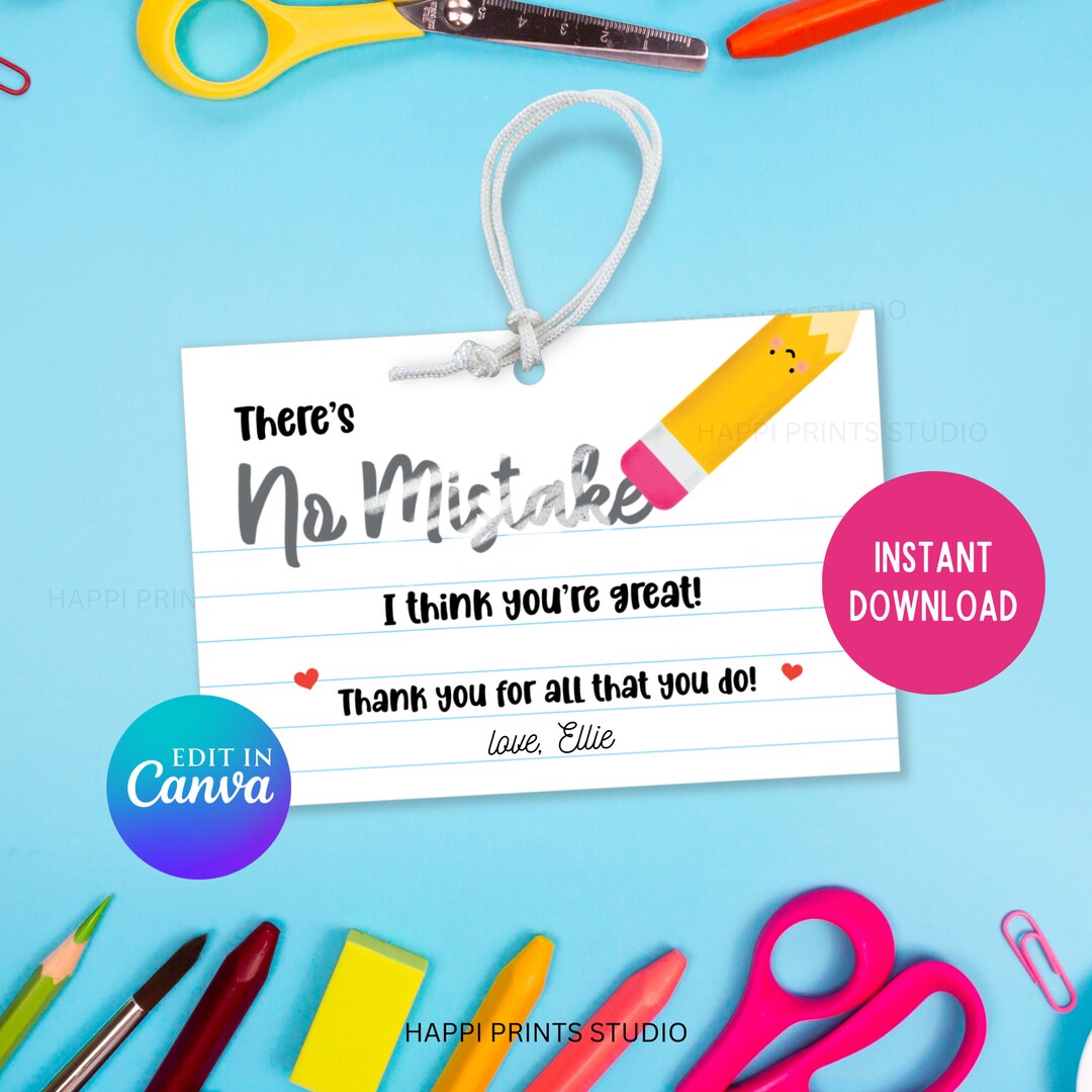 Teacher Appreciation Gift Tag, Pencil Tag for Teacher, Teacher ...
