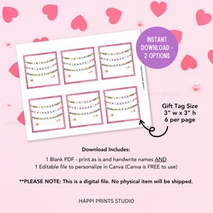 In Our Friendship Era Friendship Bracelet Gift Tag Printable ...