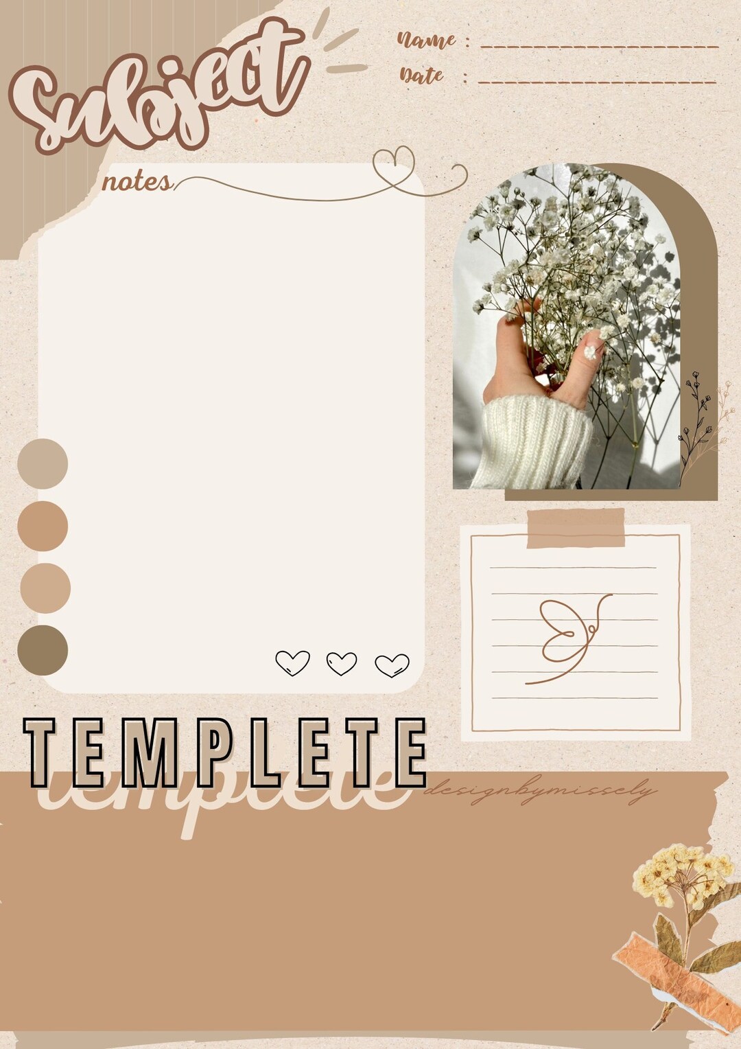 Aesthetic Templete Design for Student - Etsy