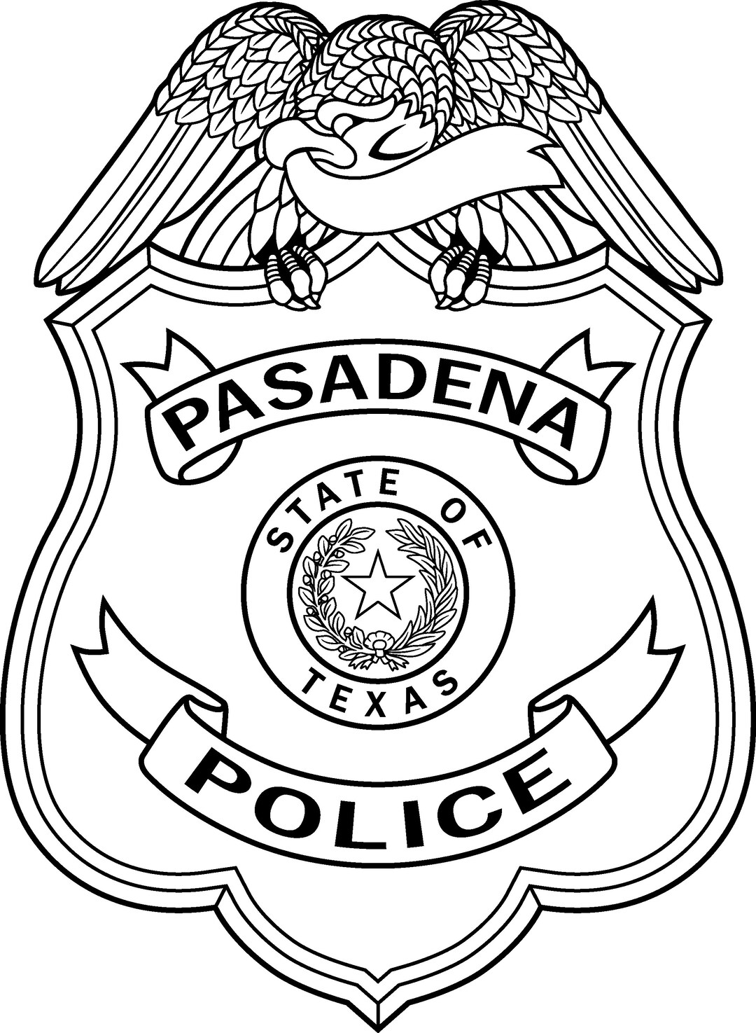 City of Pasadena TX Police Department Badge Vector Files - Etsy