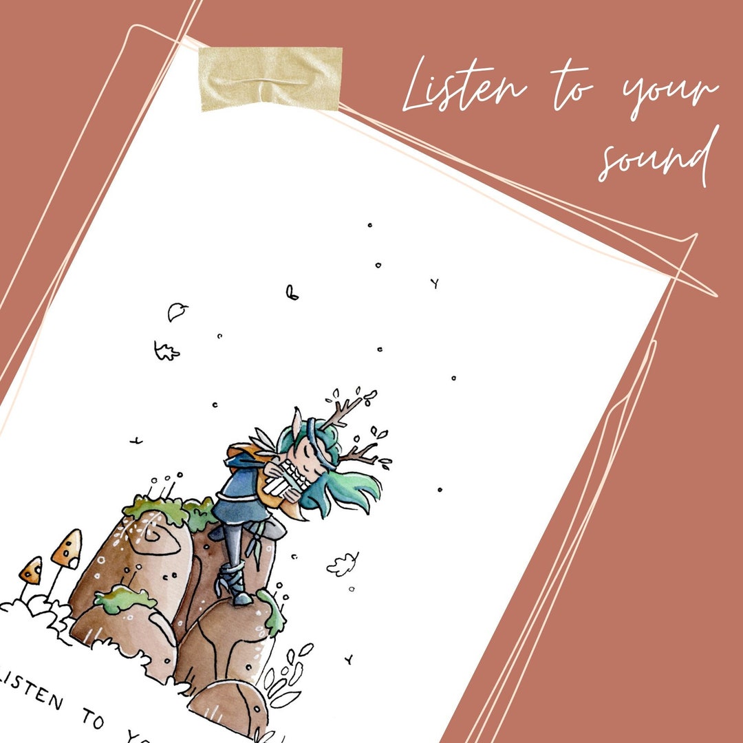 Printable Elven Illustration, Magic Flute, Elven Illustration, Nursery ...