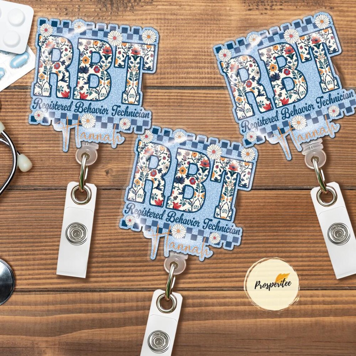 Personalized RBT Badge Reel, Registered Behavior Technician Badge ...