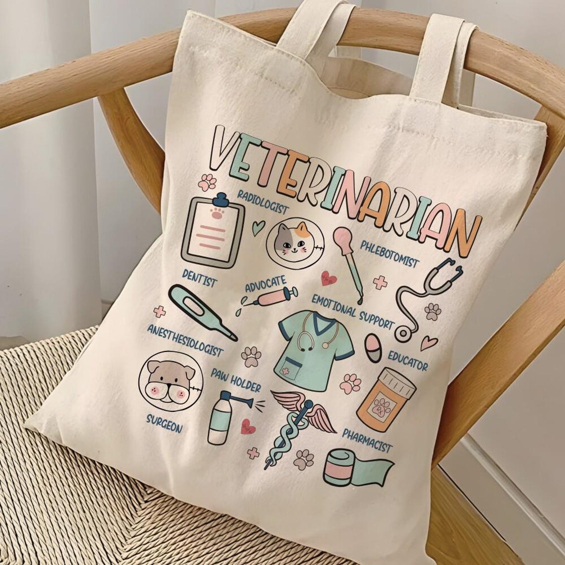 Veterinarian Tote Bag, Gift for Veterinarian, Veterinary Tech Tote Bag ...