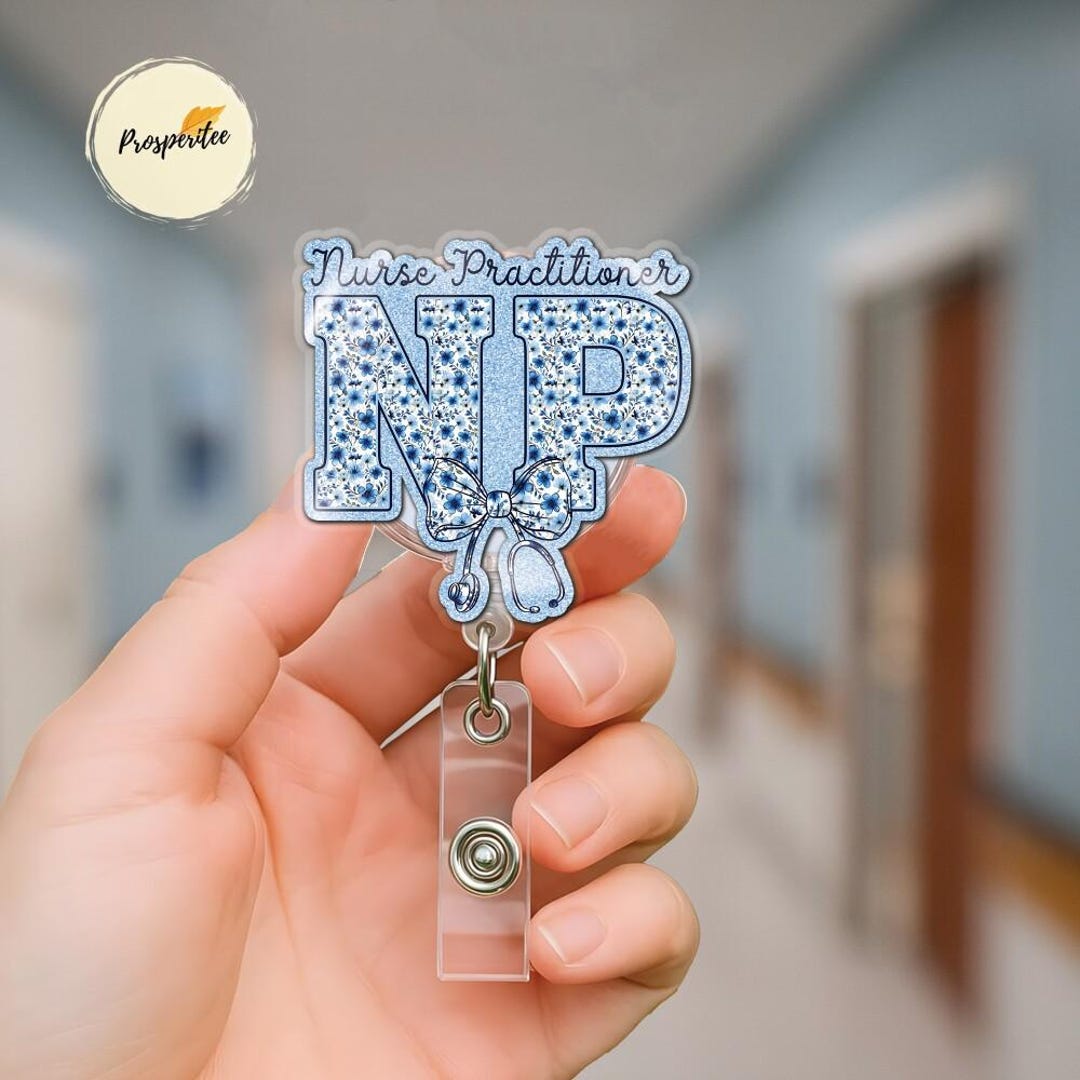 Toile Nurse Practitioner Badge Reel, NP Retractable ID Holder, New NP ...