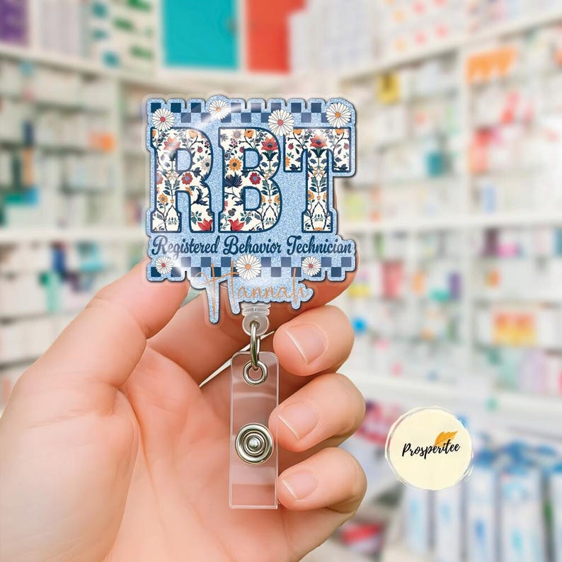 Personalized RBT Badge Reel, Registered Behavior Technician Badge ...