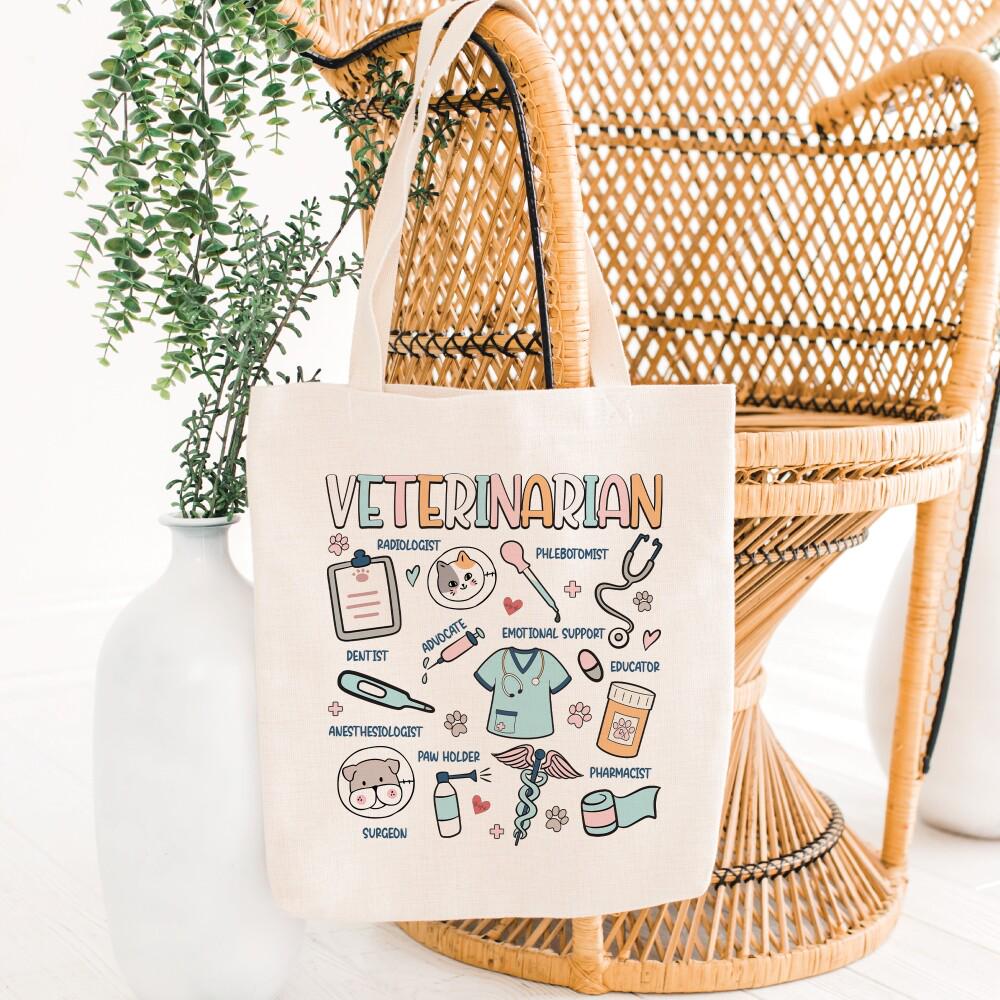 Veterinarian Tote Bag, Gift for Veterinarian, Veterinary Tech Tote Bag ...