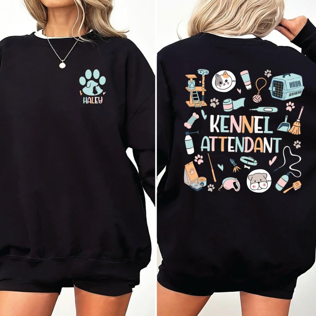 Personalized Kennel Attendant Sweatshirt, Kennel Assistant Shirt, Gift ...